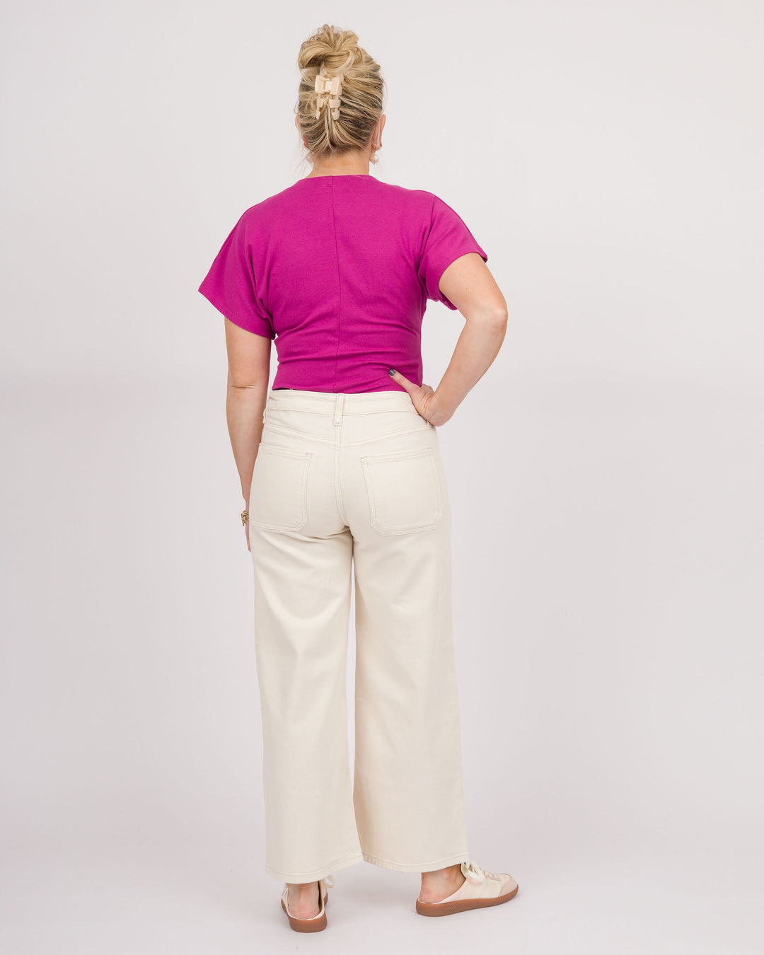 Hi Rise Cropped Wide Leg Off White Jeans – Hip Chics Boutique